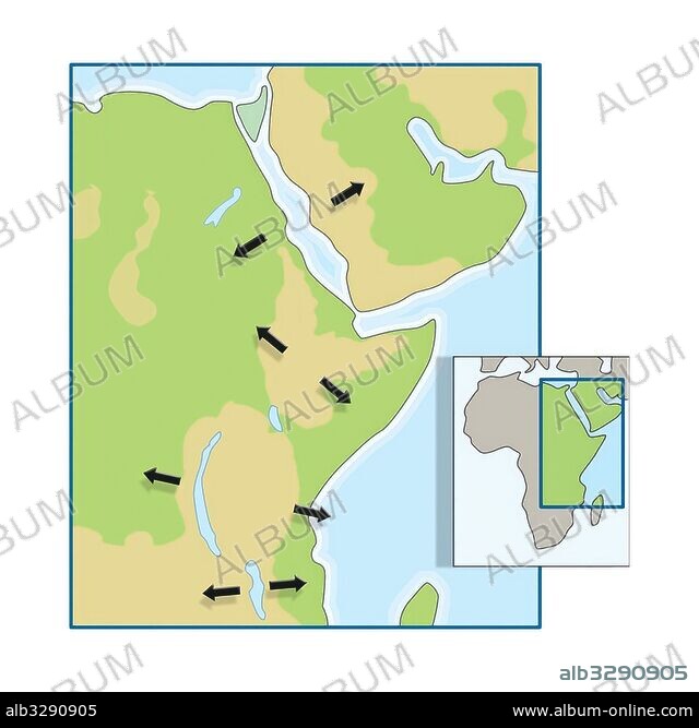 Mapa Del Gran Valle Del Rift En áfrica Buscadores De Fósiles, ER
