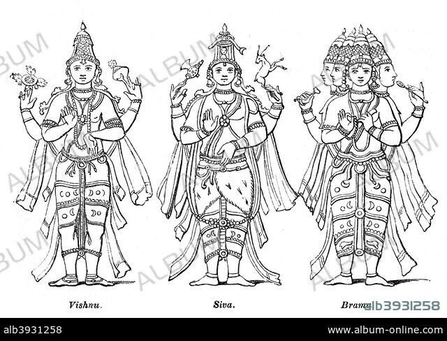 Vishnu Shiva And Brahma 1847 Artist Robinson Album Alb3931258