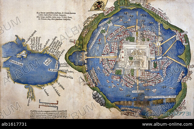 Aztekische Tenochtitlan Karte The Map: Tenochtitlan, 1524 | History