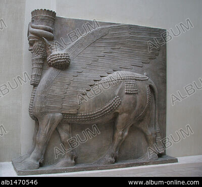 Lamasus Porträt Eines Assyrischen Lamassu Louvre Museums