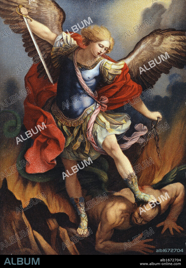 Michael Archangel Color Saint Michael Archangel And The Devil Pendant