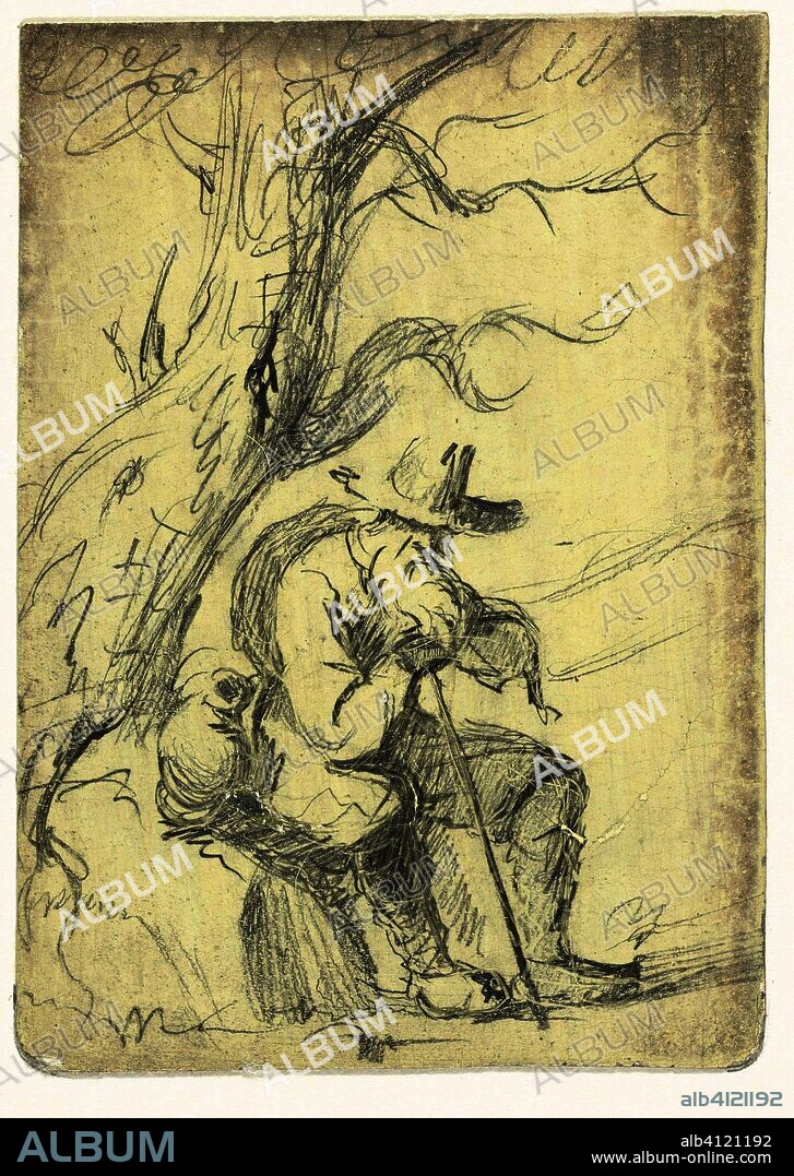 Drawing Of A Man Sitting Under A Tree